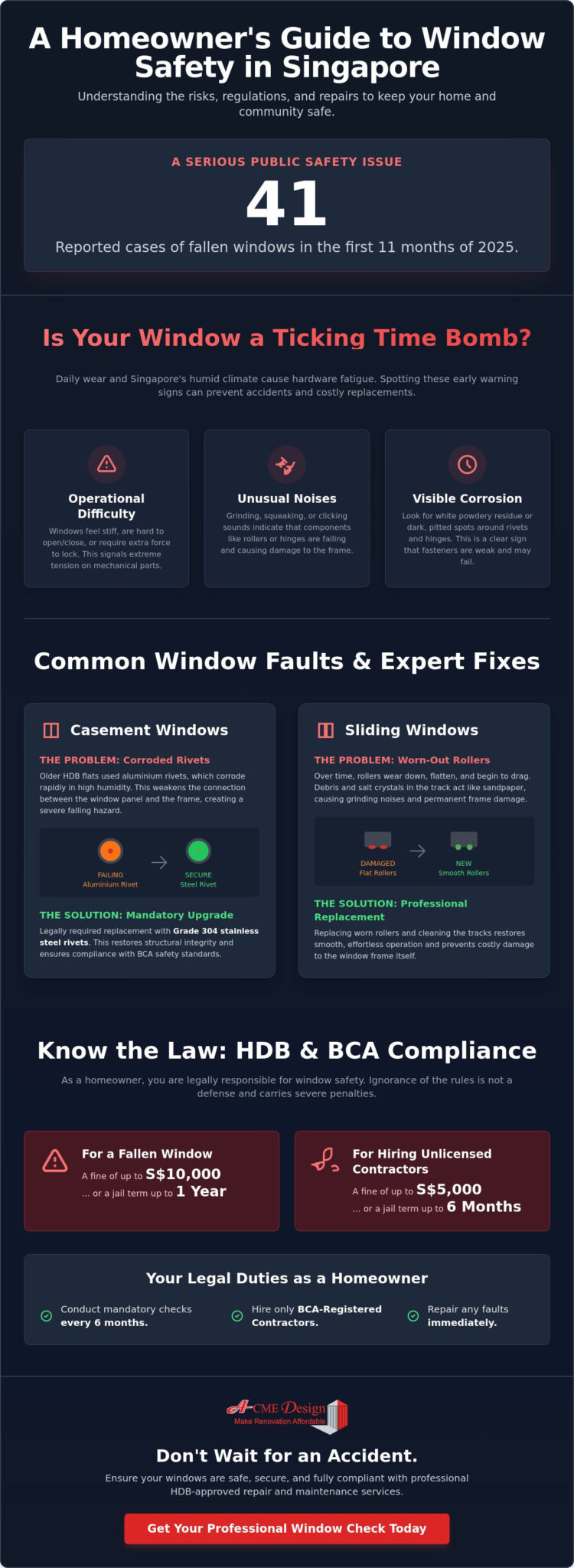 HDB & BCA License Contractor. Complete window repair services Guide for ...